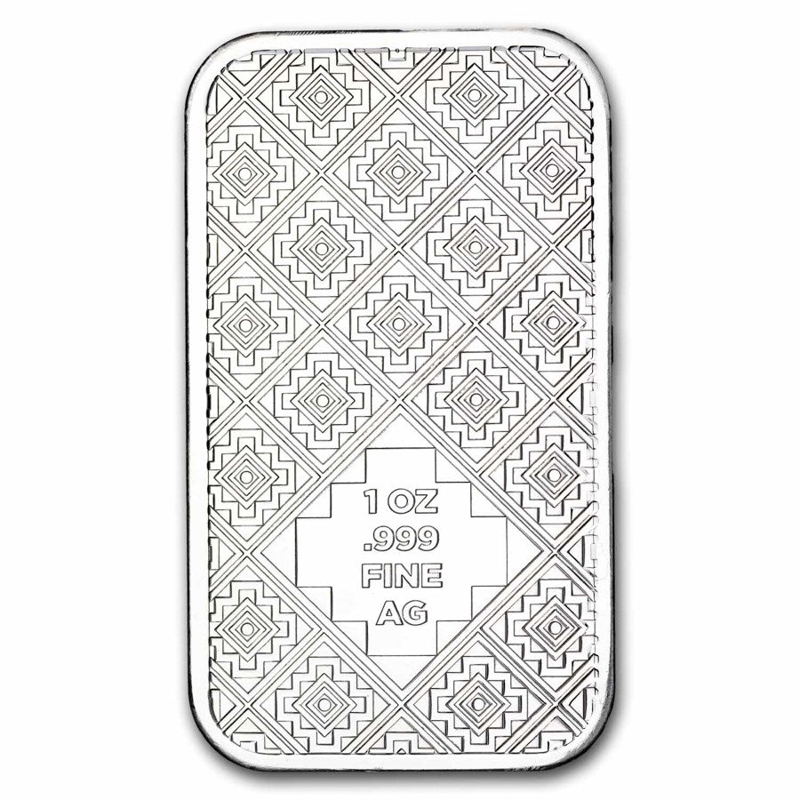 1 TROY OZ .999 FINE SILVER AZTEC BAR BU – LIQUID BULLION
