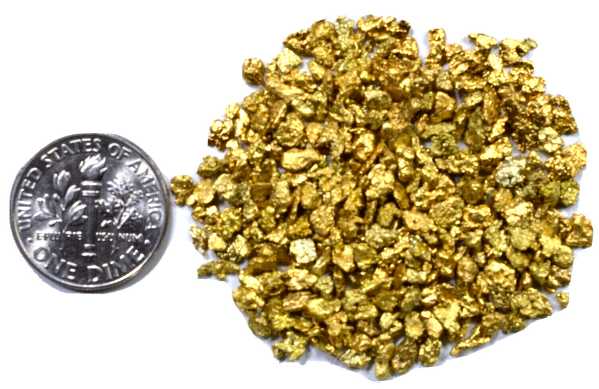 1 TROY OZ ALASKAN YUKON BC NATURAL PURE GOLD NUGGETS #10 MESH – LIQUID ...