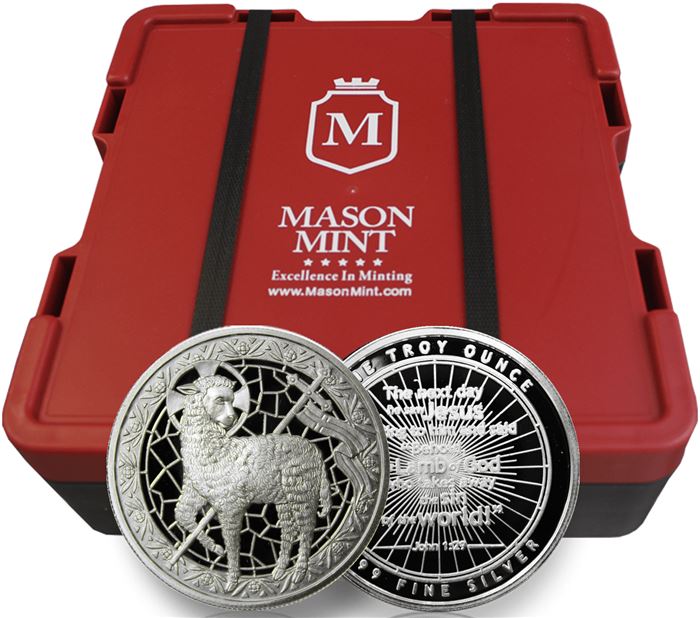 1 TROY OZ .999 FINE SILVER LAMB OF GOD ROUND BU 500 OZ MONSTER BOX ...