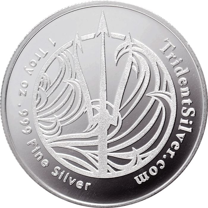 1 TROY OZ .999 FINE SILVER TRIDENT ROUND BU 500 OZ MONSTER BOX – LIQUID ...