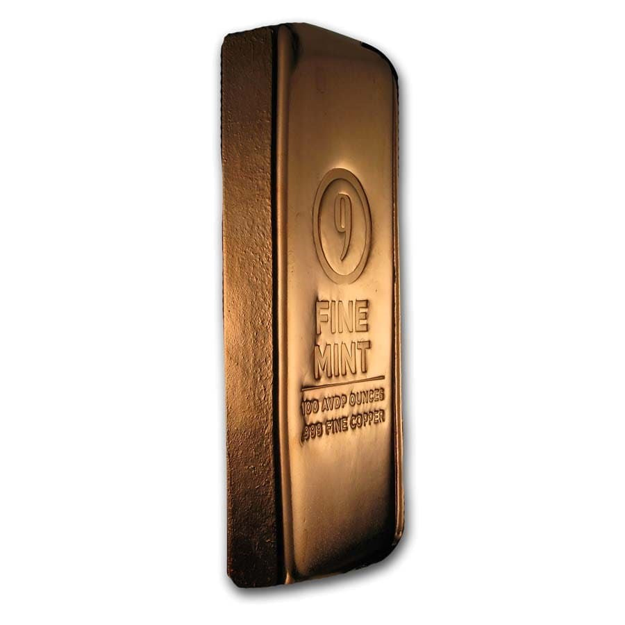 100 OZ .999 FINE COPPER CAST POURED 9FINE MINT BAR BU – LIQUID BULLION