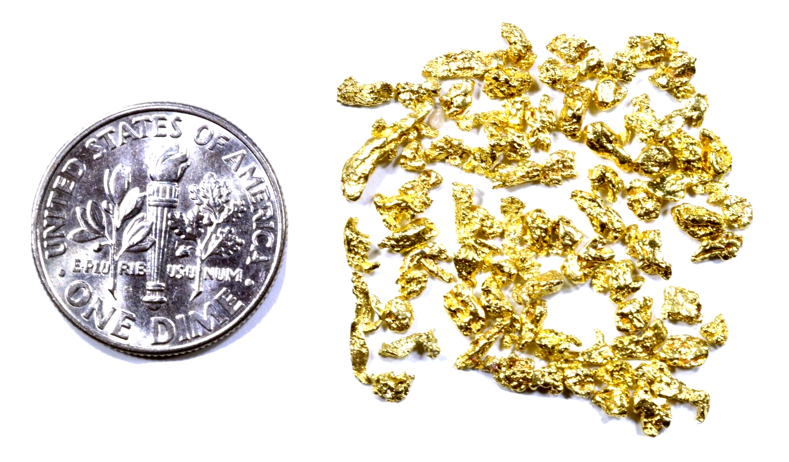 0.125 GRAMS ALASKAN YUKON BC NATURAL PURE GOLD NUGGETS #12 MESH ...