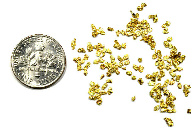 10.000 GRAMS ALASKAN YUKON BC NATURAL PURE GOLD NUGGETS #16 MESH WITH ...