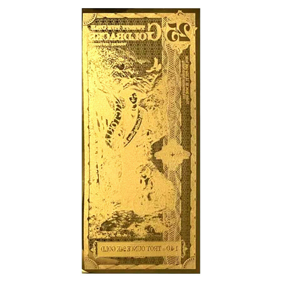 25 UTAH GOLDBACK AURUM 24KT GOLD FOIL NOTE BU 1/40 OZ .999 FINE GOLD ...