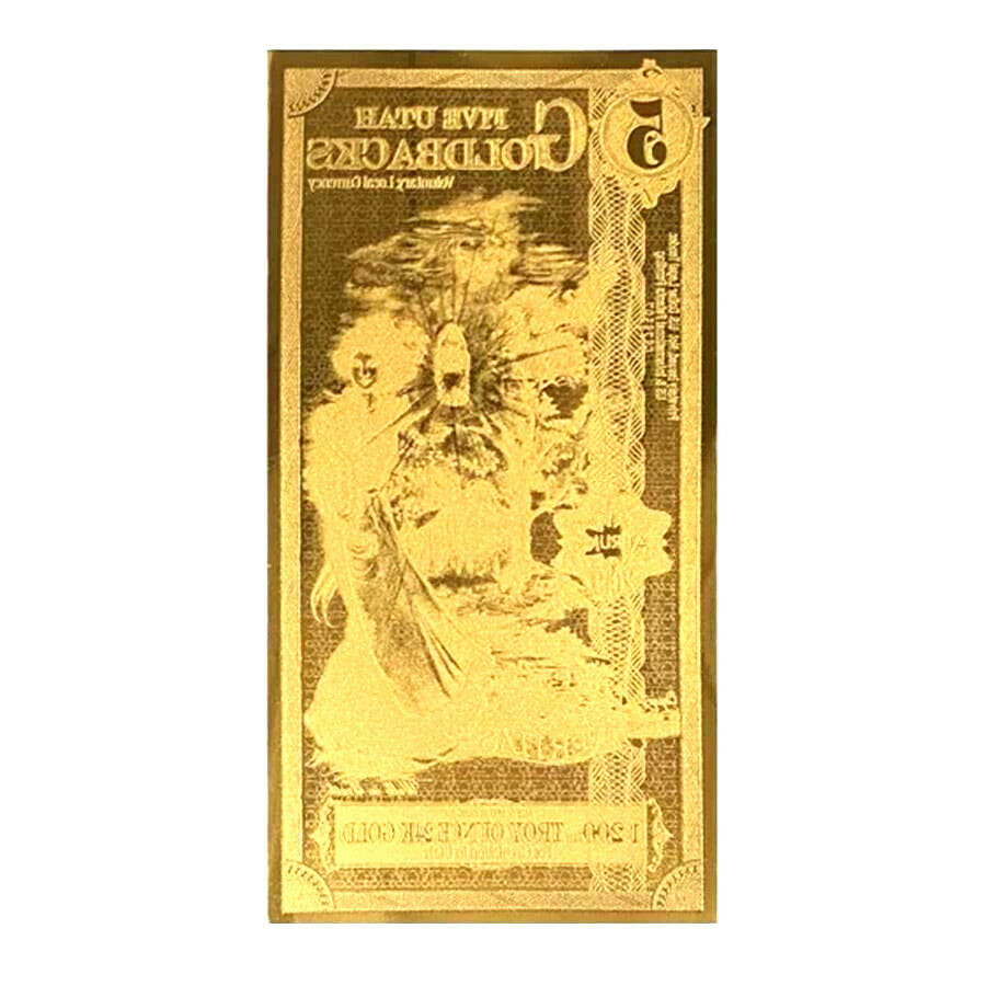 UTAH GOLDBACK FULL SET 1,5,10,25,50 AURUM 24KT GOLD FOIL NOTE BU .999 ...