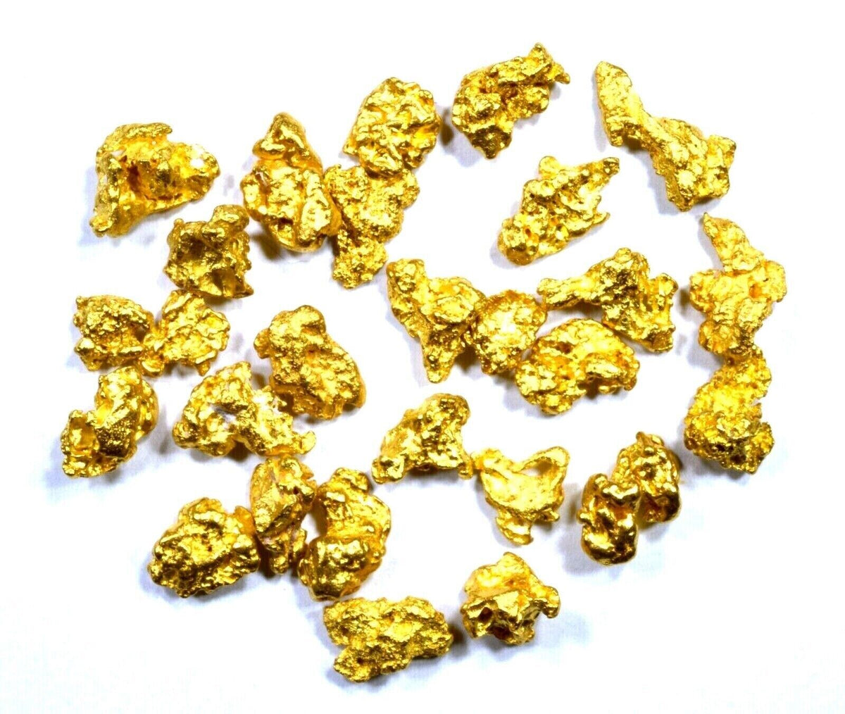 1.550 GRAMS AUSTRALIAN NATURAL PURE GOLD NUGGETS #6 MESH WITH BOTTLE ...