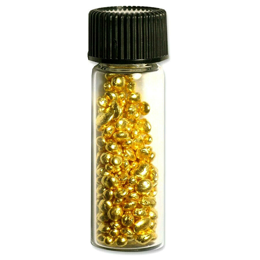10 TROY OZ REFINED PURE 24K GOLD .9999+ FINE GOLD GRAIN SHOT WITH BOTT ...