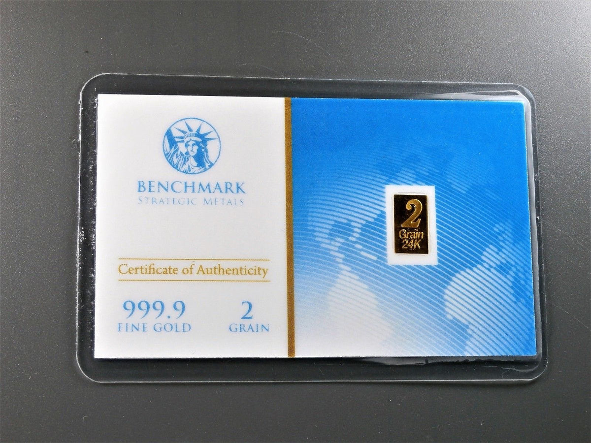 1/8 GRAM .9999 FINE 24K GOLD BULLION BARS - IN COA CARD – LIQUID BULLION