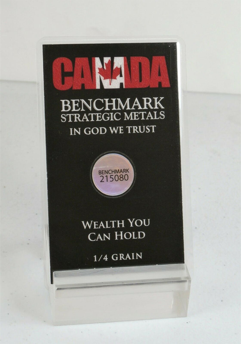 LOT 5 X 1/4 GRAIN .9999 FINE 24K GOLD BULLION BARS “CANADA GOLD CARD ...